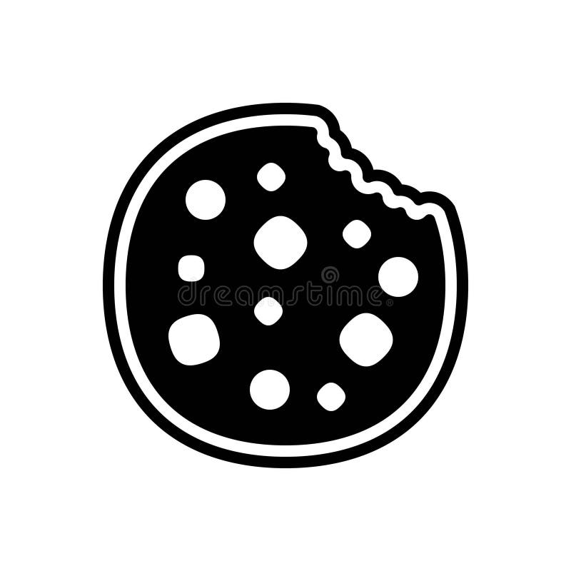 Black Solid Icon for Cookie, Biscuit and Snack Stock Vector ...