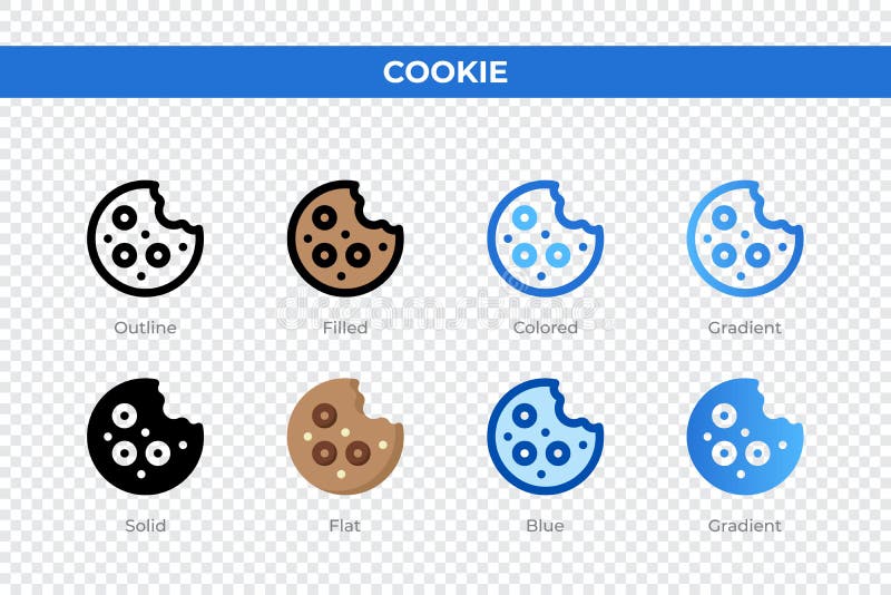 Cookie Icons in Different Style. Cookie Icons Set. Holiday Symbol ...