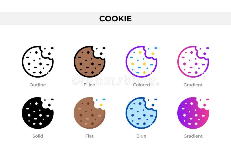 Cookie Icons in Different Style. Cookie Icons Set. Holiday Symbol ...