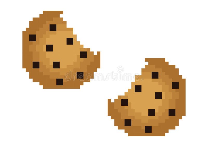 Cookie Illustration with Pixel Theme Stock Vector - Illustration of ...