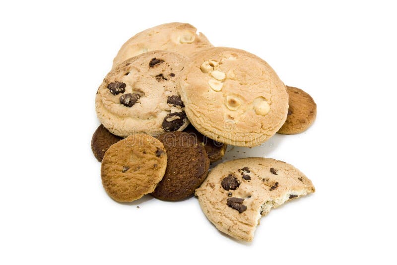 Cookie on Isolated White Background Stock Photo - Image of frame ...