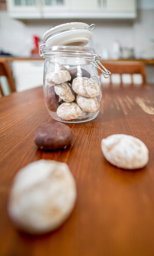 Cookie jar in the kitchen stock photo. Image of food - 111547698