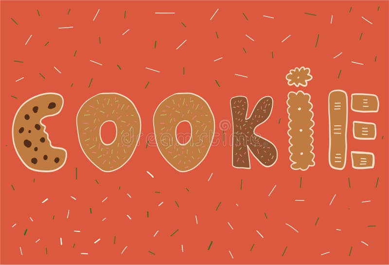 Cookie Letters Isolated Set with Cookie Word Stock Vector ...