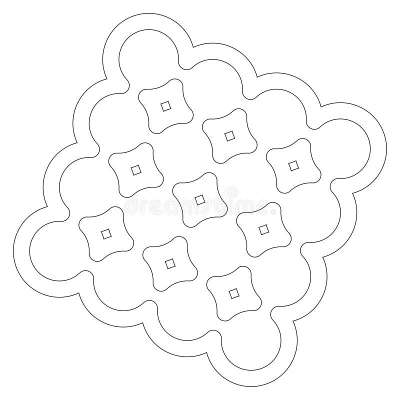 Cookie Pattern Icon. Biscuit Dessert Shape. Square Food Outline. Vector ...