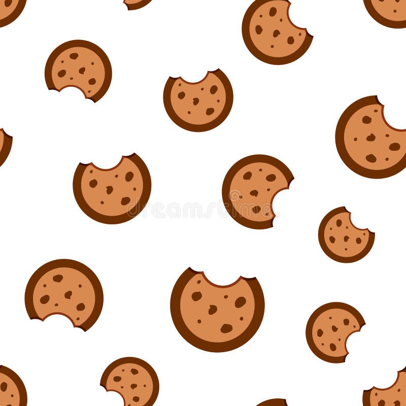 Cookie Seamless Pattern Background. Business Concept Vector Illustration. Chip Biscuit Dessert ...