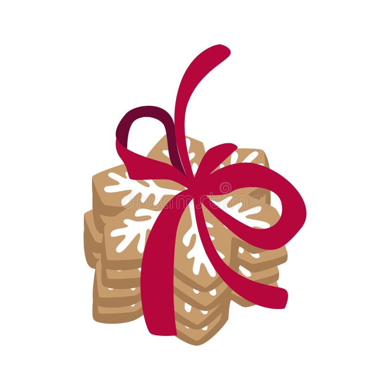 Cookie in Shape of Snowflakes with Sugar Icing Stock Vector ...