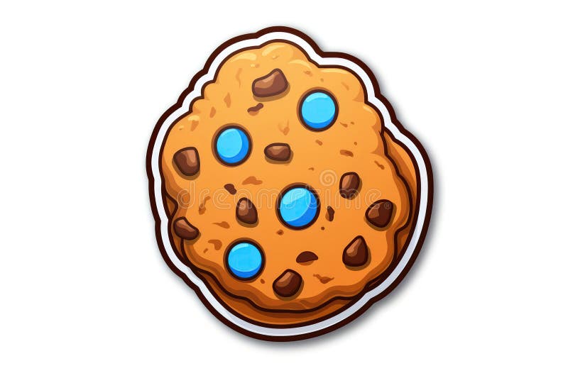 Cookie Sticker on White Background. Generative AI Stock Illustration ...