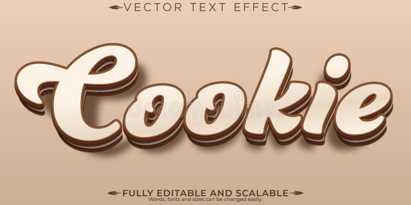 Cookie Text Effect, Editable Sweet and Biscuit Text Style Stock Vector ...