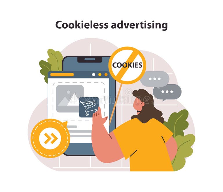 Cookieless Advertising. Cookieless Targeting Stock Vector ...