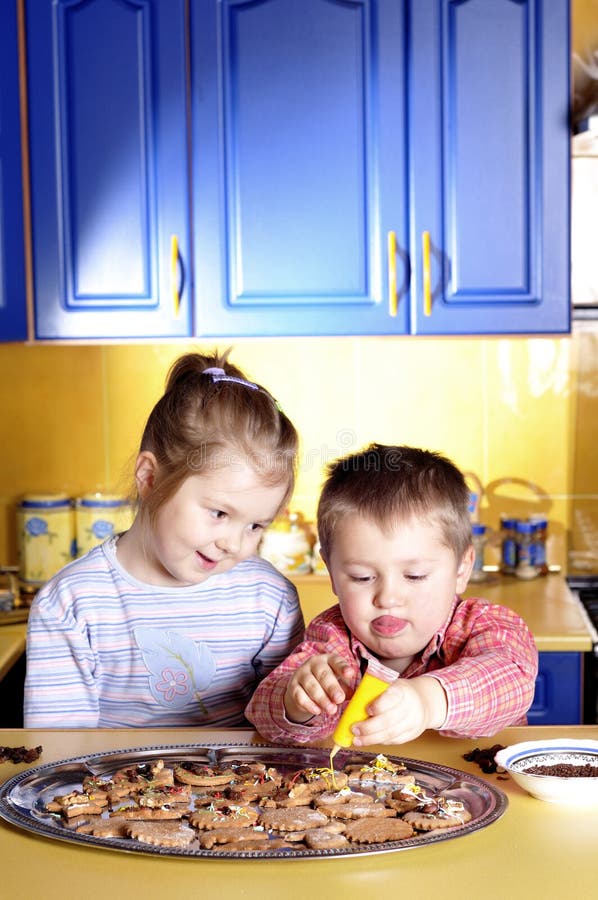 Child Making a Mess Baking with Mom Stock Image - Image of mommy, mess ...
