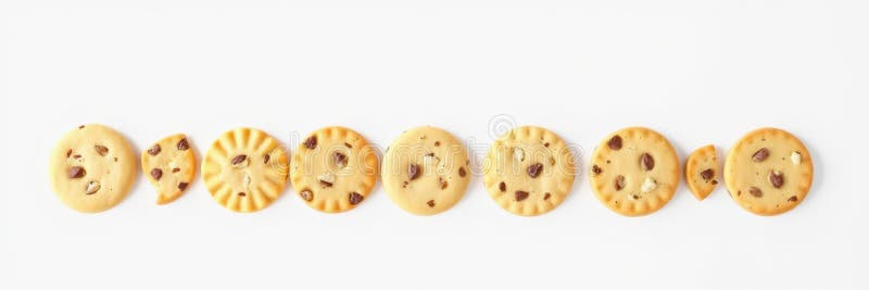 Cookies Arranged in a Row Showcasing Different Designs and Chocolate ...