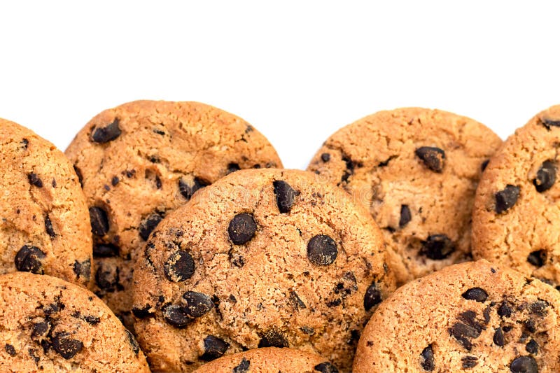Cookies Background. Chocolate Chips Biscuits Texture Background Stock ...
