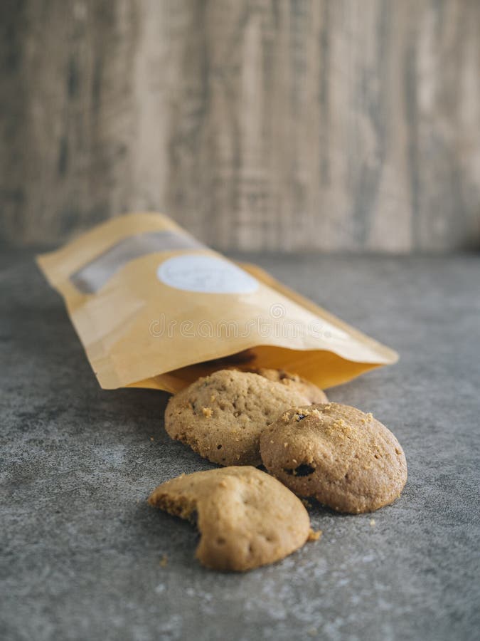 Cookies in a Bag and Sprawling Out with Empty Logo Stock Photo - Image ...