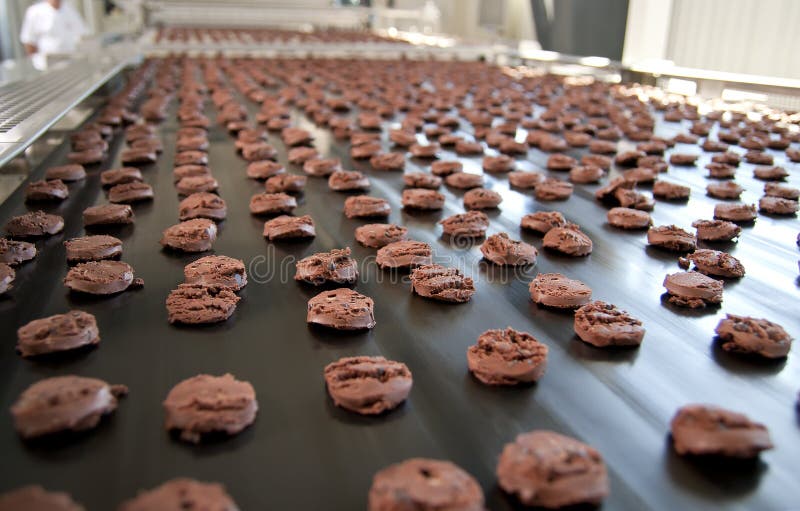 Production Cookie in Factory Stock Image - Image of loaf, lots: 15173013