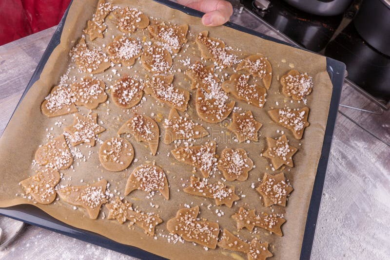 Cookies on the Baking Sheet Stock Image - Image of shape, decoration ...