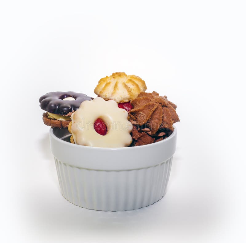 Cookies in a bowl stock photo. Image of withe, bowl, glaces - 38063308