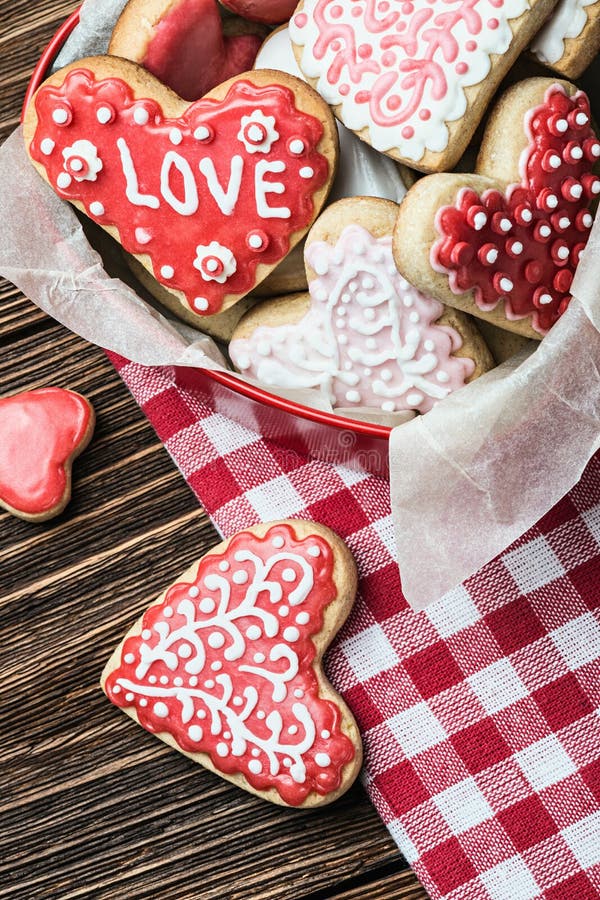 Cookies in a Box in the Form of Baked Hearts Stock Image - Image of ...