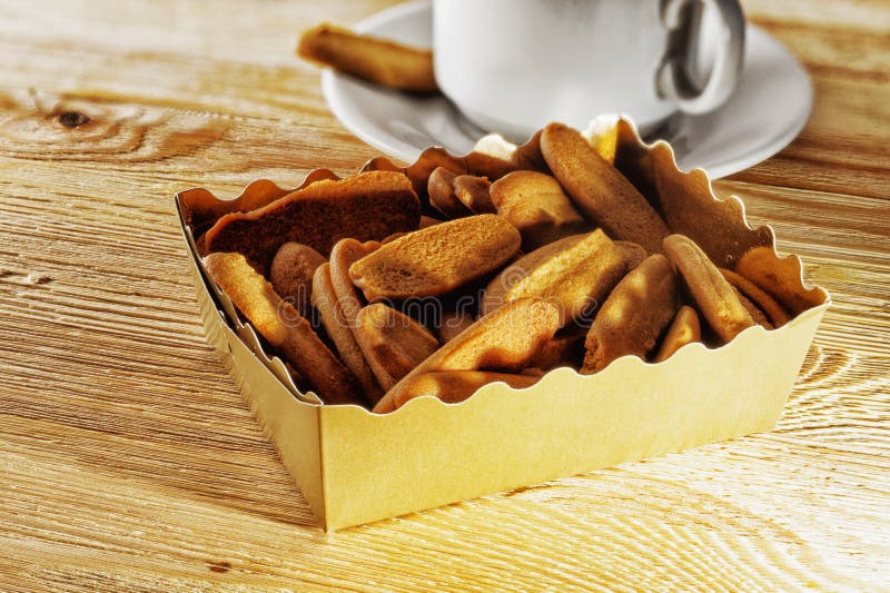Cookies in a cardboard box stock photo. Image of plate - 93281438
