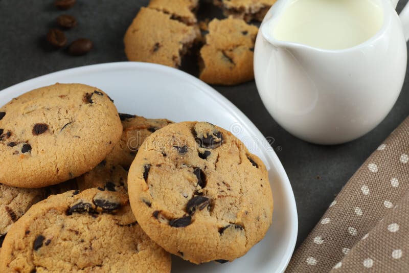 Cookies with Chocolate. Appetizing Homemade Cookies Stock Image - Image ...