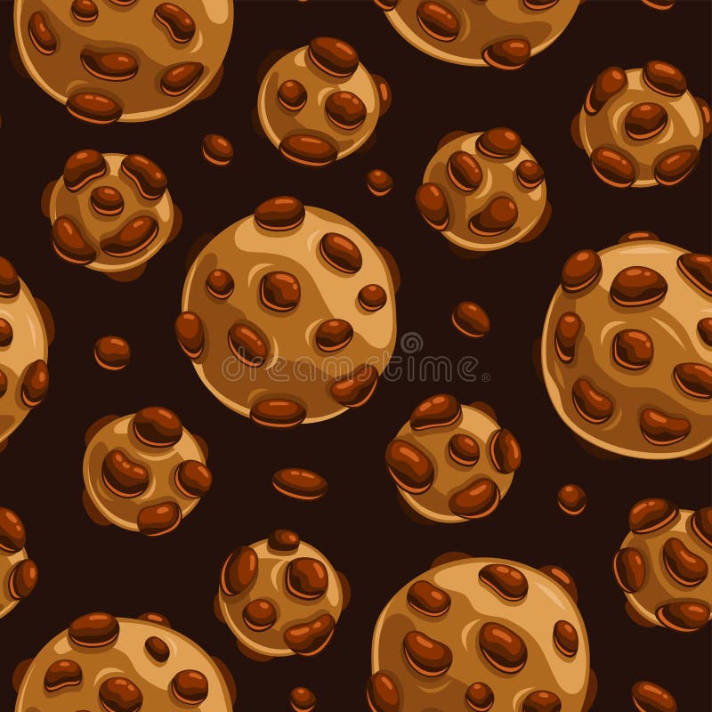 Cookies with Chocolate Chips Seamless Pattern. Vector Stock ...