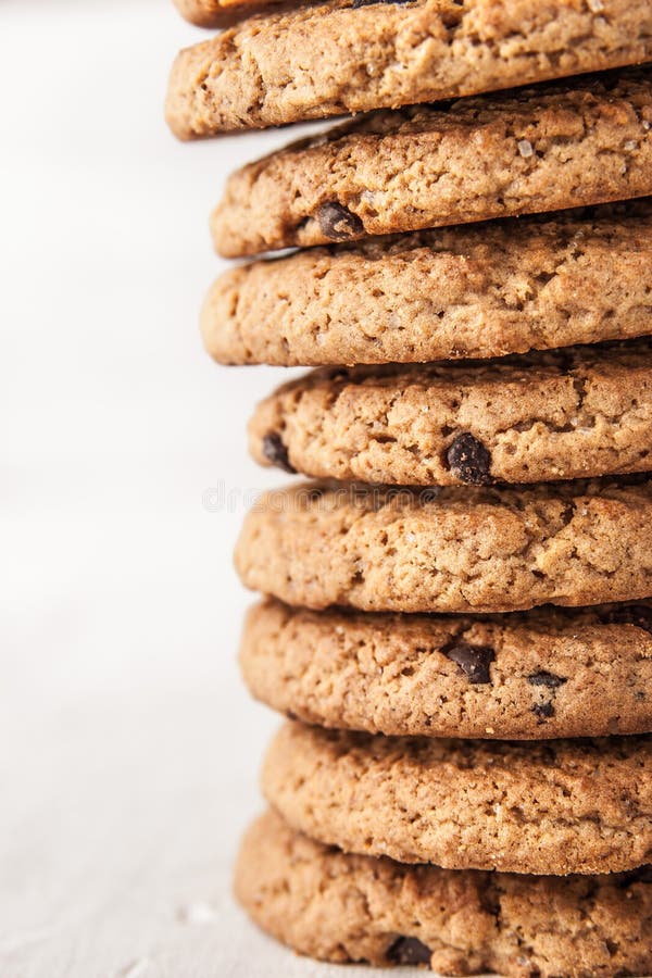 Cookies with Chocolate Chips Vertical Stock Image - Image of cook ...