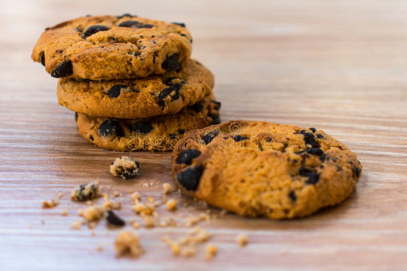 Chocolate Chip Cookies on the Table Stock Photo - Image of shortbread ...