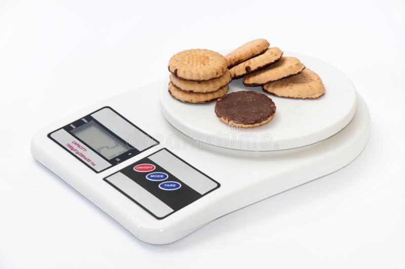 Cookies with Chocolate Filling on a Digital Scale Stock Image - Image ...