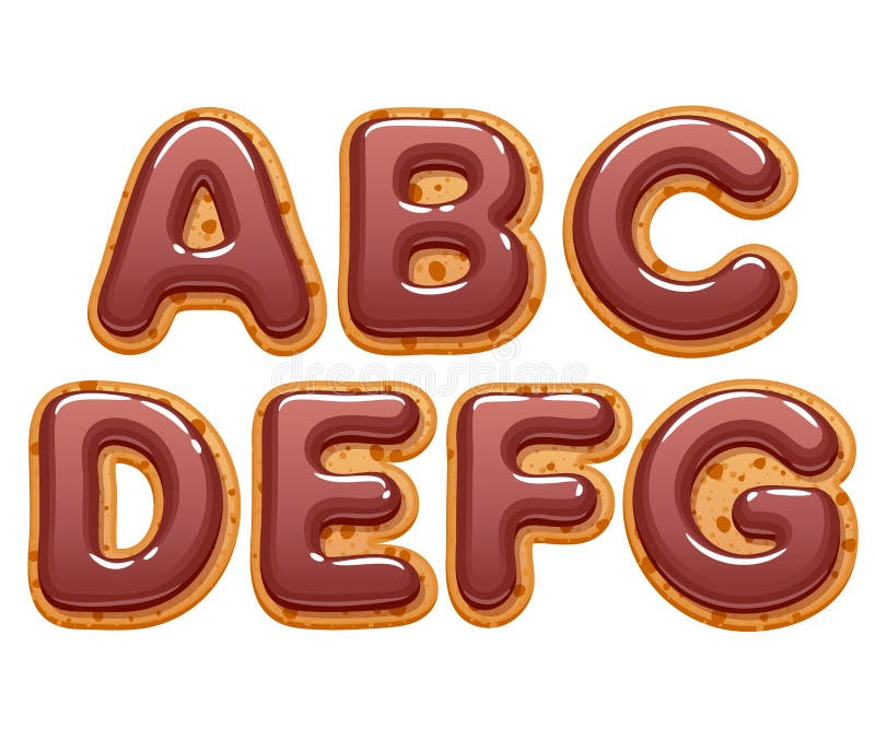 Chocolate abc letters set. stock vector. Illustration of sweet - 134756354