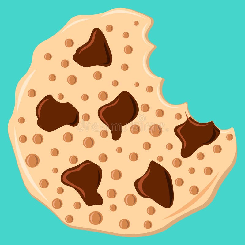 Cookies with Chocolate. on a Light Blue Background. Stock Vector ...