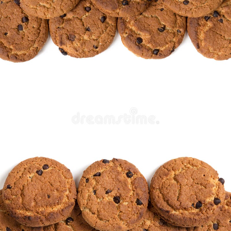 Cookies with Chocolate Pieces Frame Stock Photo - Image of chocolate ...
