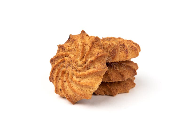 Cookies with Cinnamon Isolated on White Background Stock Photo - Image ...