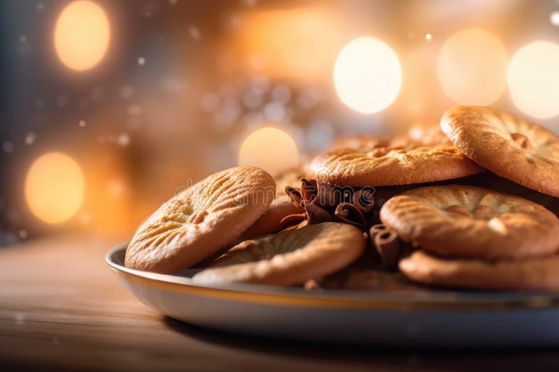 Cookies in a Close-up Shot, Macro Shot - Made with Generative AI Tools ...