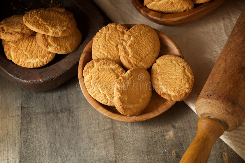 Cookies close up stock photo. Image of bowl, crunchy - 216607706