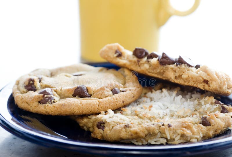 Cookies and Coffee for Lunch Break Stock Photo - Image of cocont, food ...