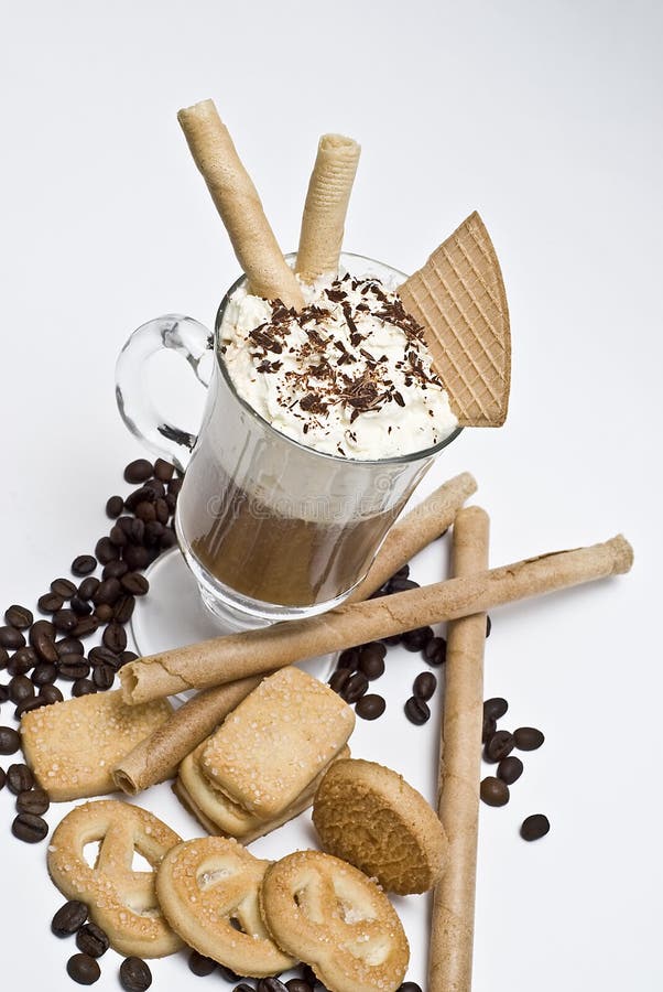 Irish coffee with cookies. stock photo. Image of caffeine - 12751868