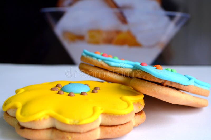 Cookies in colored stock image. Image of home, dessert - 50903619