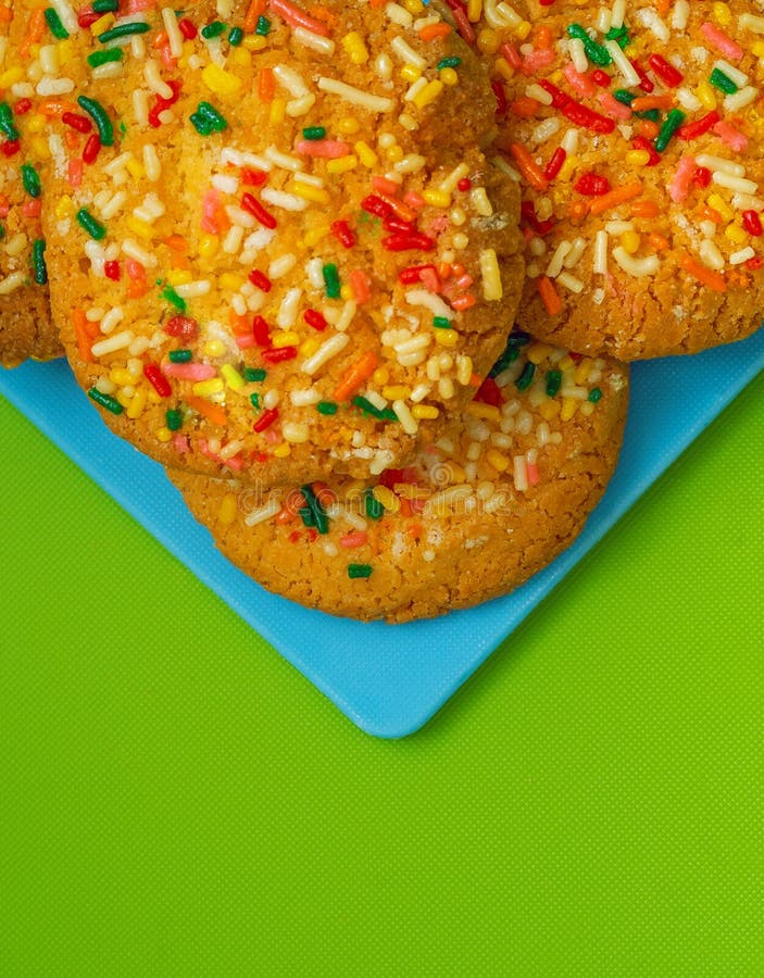Biscuits or Cookie with Colored Sprinkles Stock Photo - Image of base ...