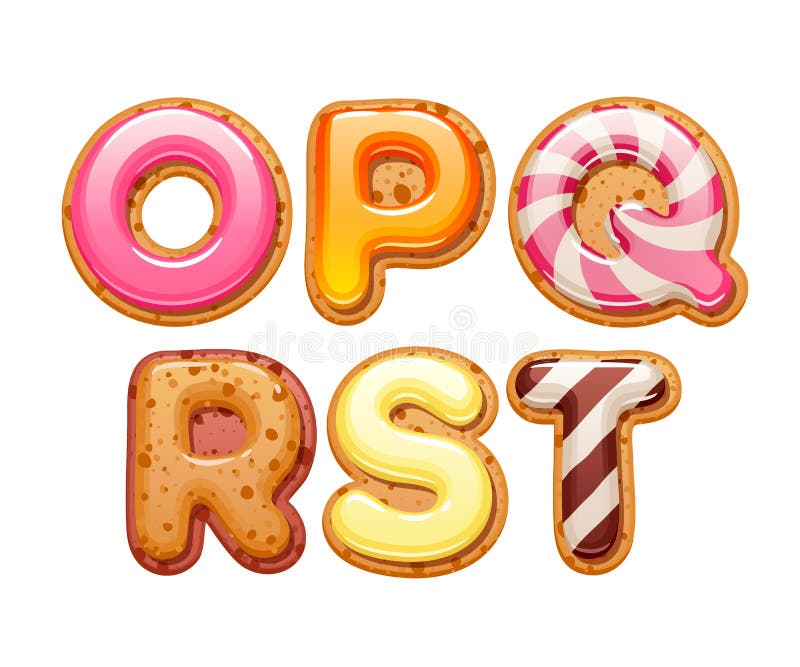 Cookies with Colorful Icing Abc Letters Set. Stock Vector ...