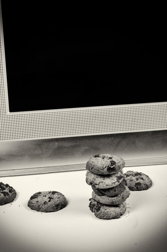 Cookies and computer stock photo. Image of vertical - 126814242