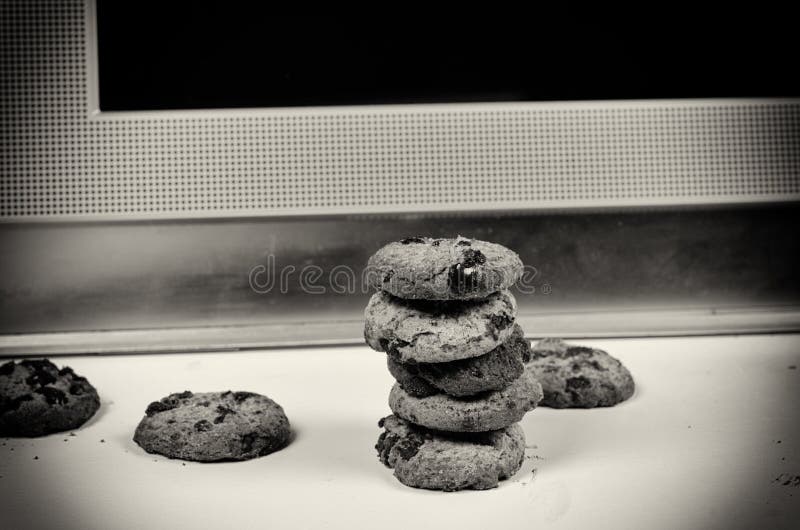 Cookies and computer stock photo. Image of studio, computer - 126814340