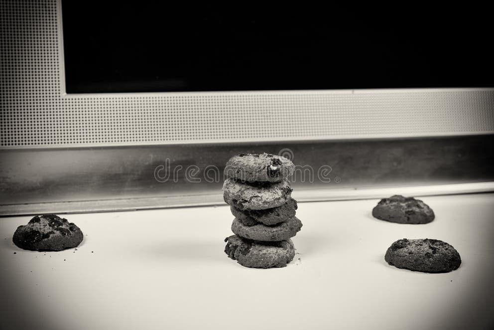 Cookies and computer stock image. Image of maintenance - 127056855
