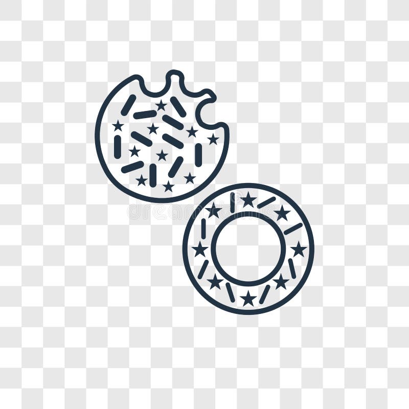 Cookies Concept Vector Linear Icon Isolated on Transparent Background ...