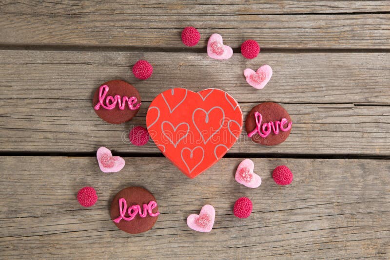 Cookies and Confectionery Displaying Love Message Stock Photo - Image ...