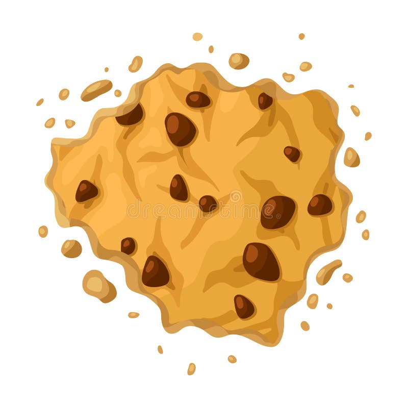 Cookies with Crumbs Vector Icon.Cartoon Vector Icon Isolated on White ...