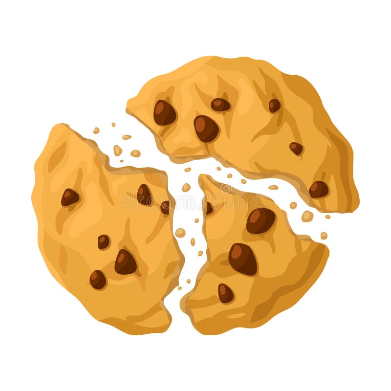 Cookies with Crumbs Vector Icon.Cartoon Vector Icon Isolated on White ...