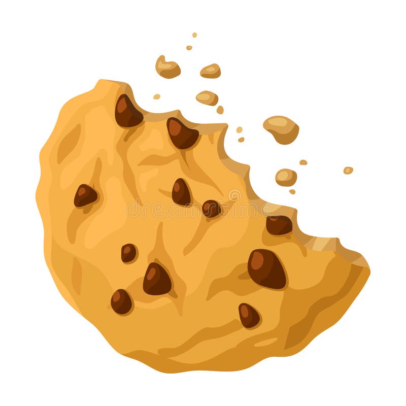 Cookies with Crumbs Vector Icon.Cartoon Vector Icon Isolated on White ...