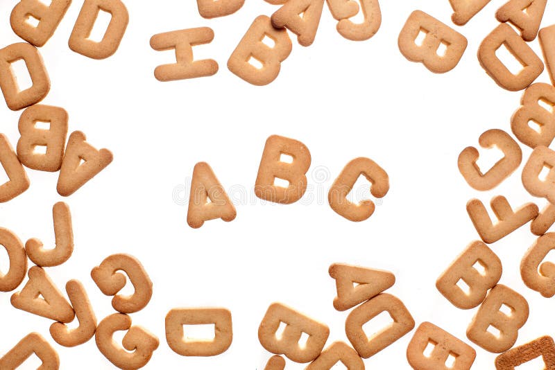 Cookies Das Letras No Fundo Branco Imagem de Stock - Imagem de doce ...