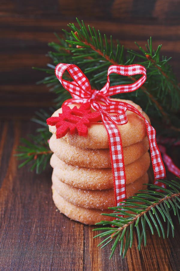 Cookies Decorated with a Red Ribbon Stock Image - Image of gourmet ...