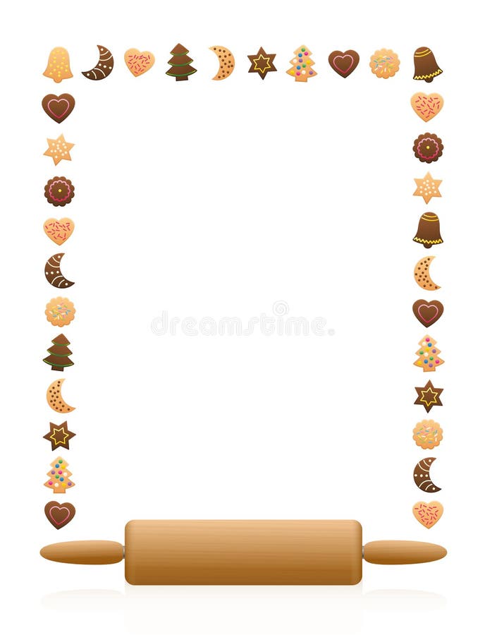 Cookies Do Natal Que Rolam Pin Frame Ilustração do Vetor - Ilustração ...