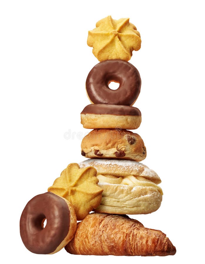 Cookies, Donuts and Pastries in a Studio Setting, Isolated on White ...